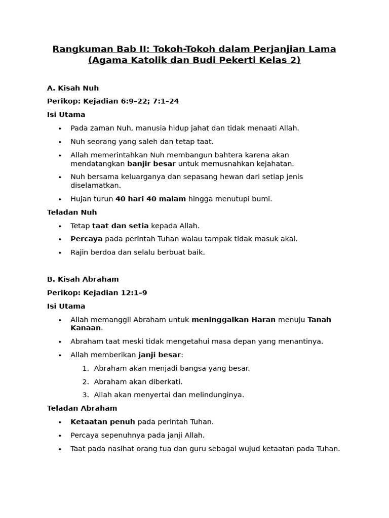 Tokoh Perjanjian Lama dan Teladannya | PDF