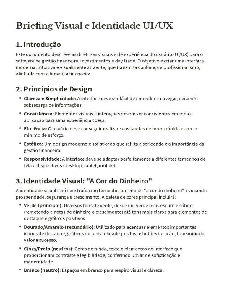 Briefing Visual e Identidade UI UX | PDF | Experiência de usuário ...