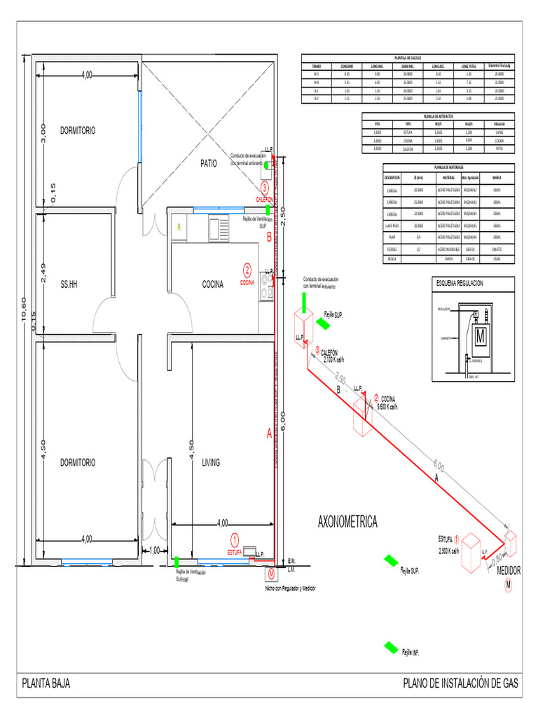 Plano de Gas 20 - 10 - 2025 | PDF | Ingeniería mecánica | Plomería