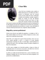 Cesar Ritz y Sus Aportaciones en La Industria Hotelera | PDF | Arte