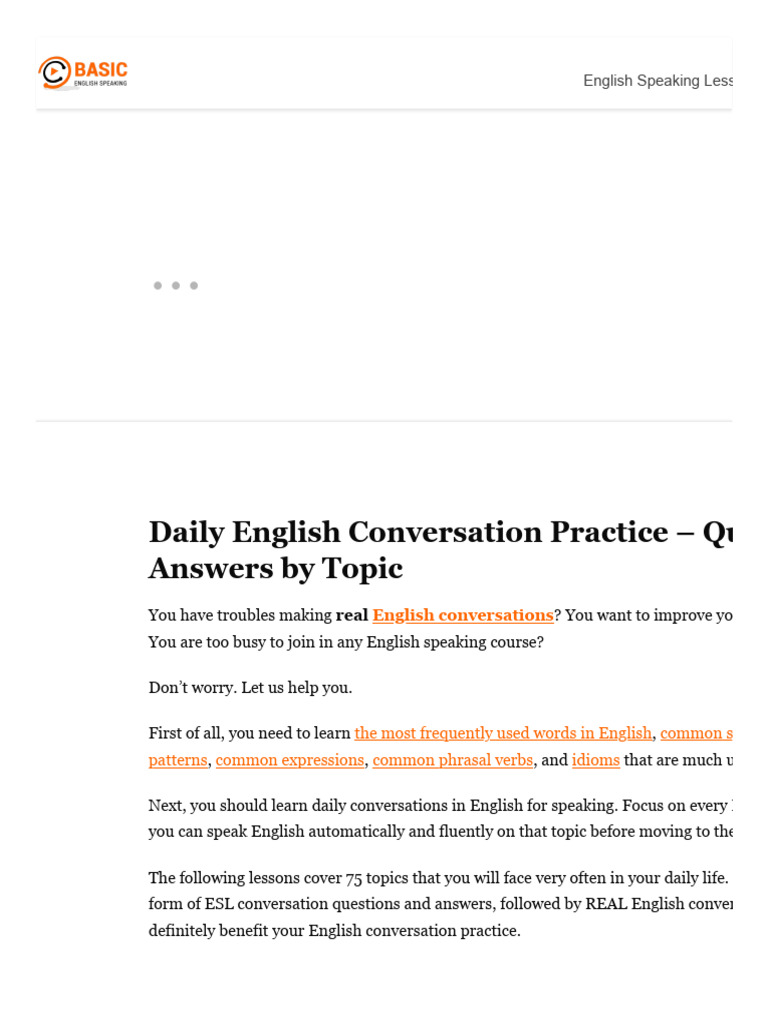 Daily English Conversation Practice | PDF | English Language