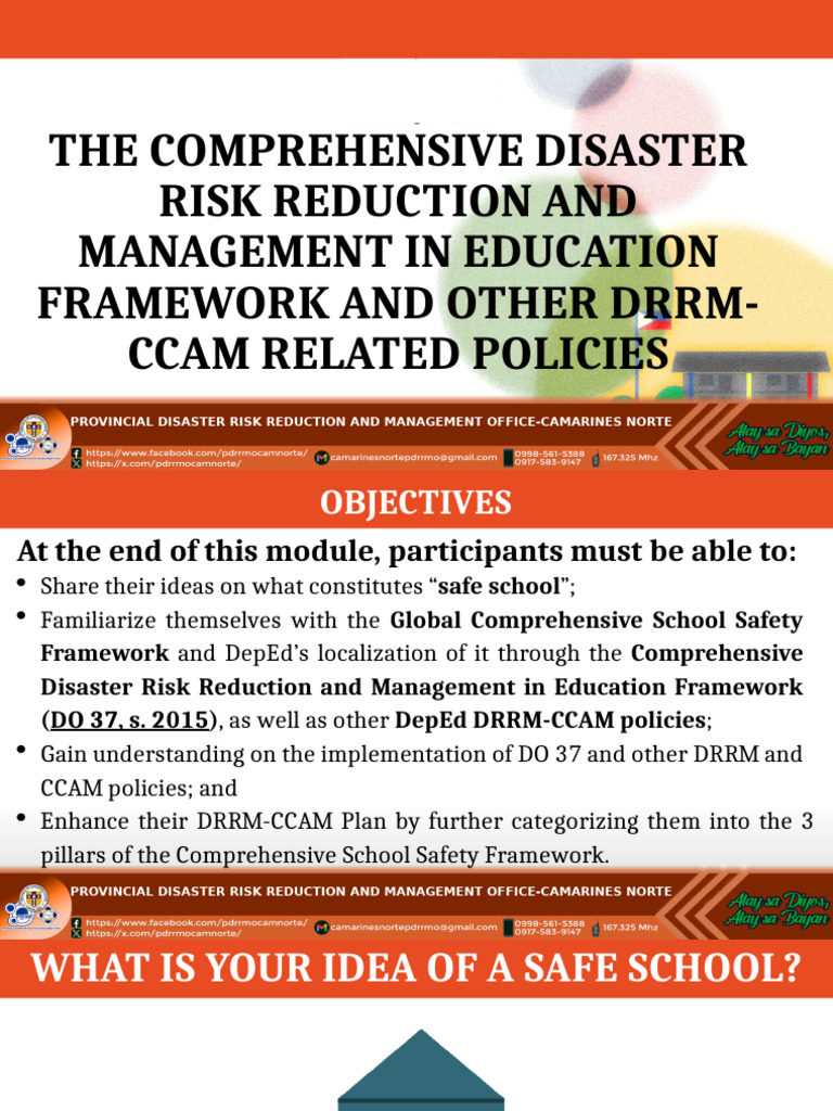 DRRM in Educ Framework | PDF | Disaster Risk Reduction | Emergency ...