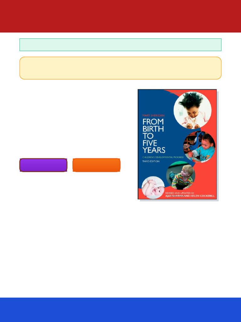 From Birth to Five Years Children s Developmental Progress 3rd Edition ...