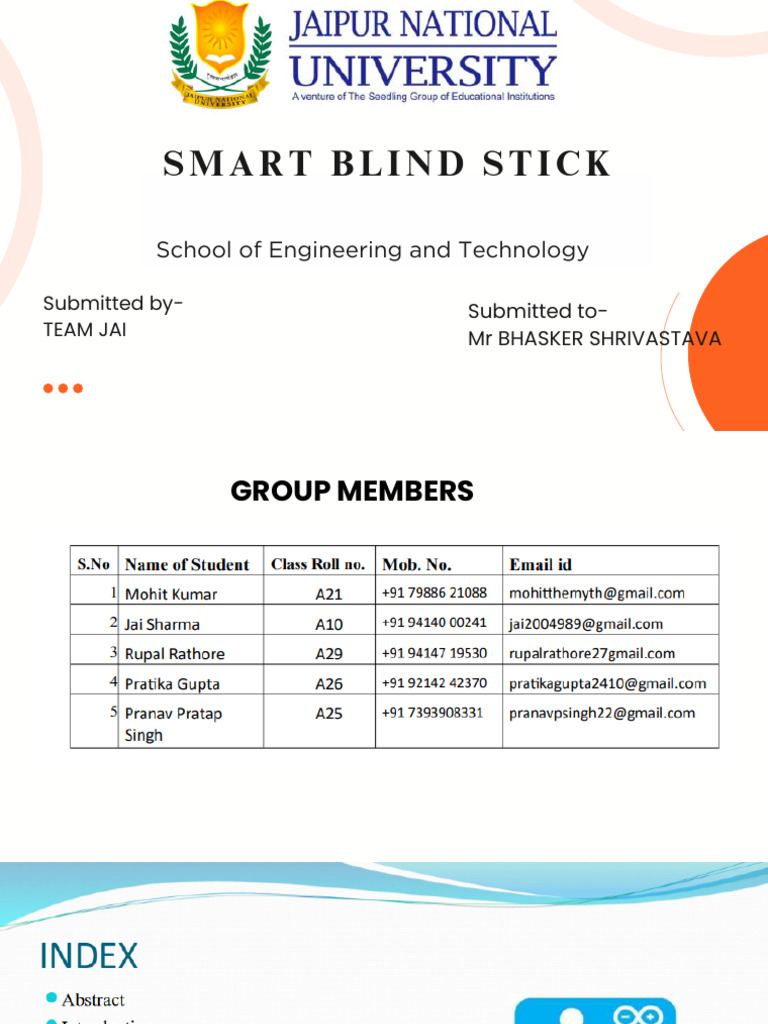 Smart Blind Stick Project Overview | PDF