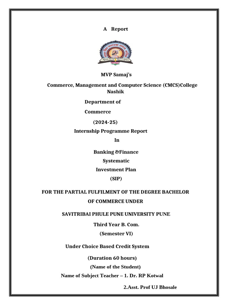 Banking & Finance Internship Report 2024 | PDF | Mentorship | Investing
