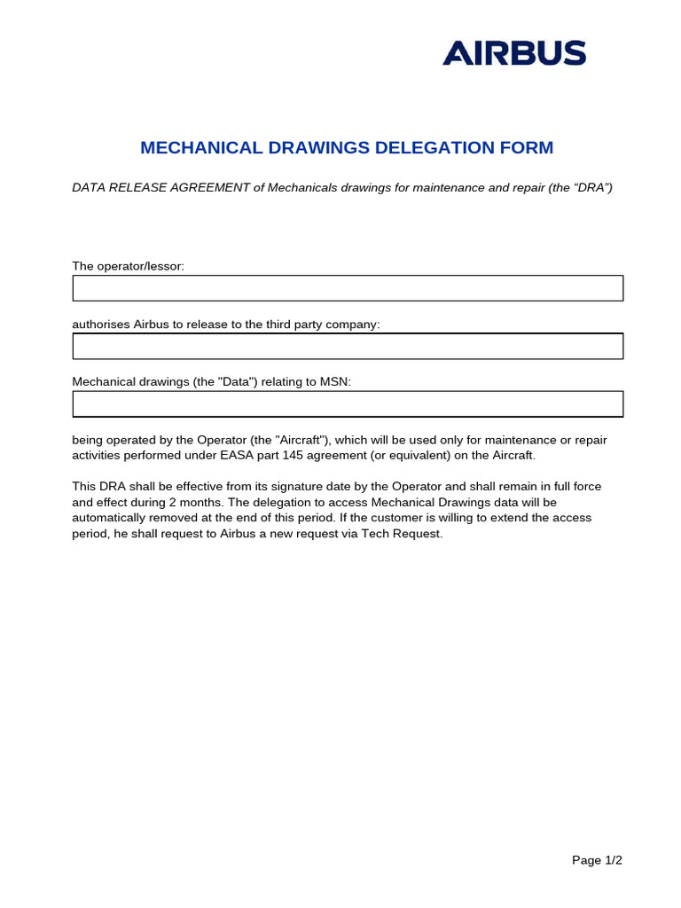 Mechanical Drawings Data Release Form | PDF