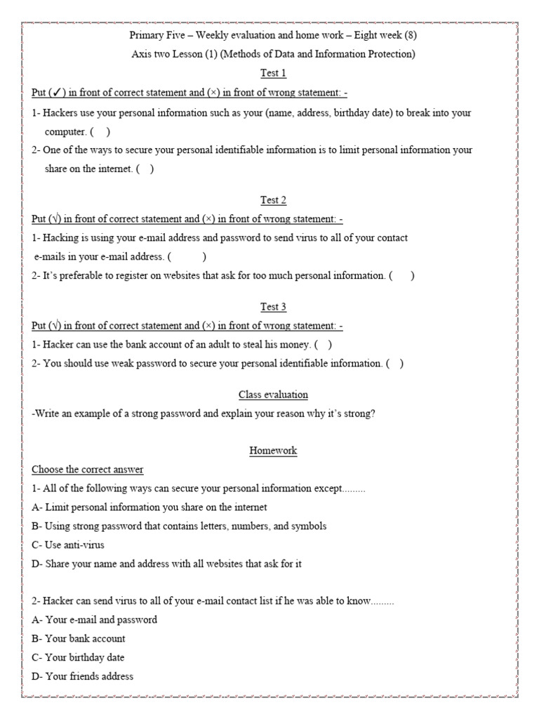Data Protection Methods Evaluation Test | PDF