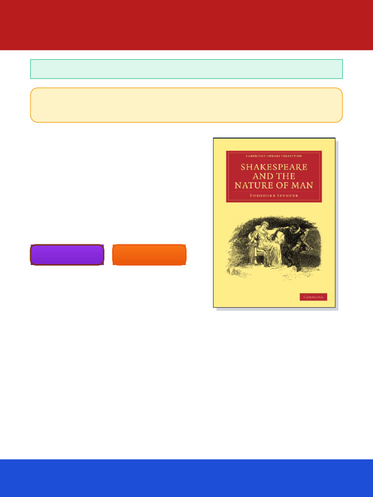 Shakespeare and The Nature of Man 1st Edition Theodore Spencer Ebook ...