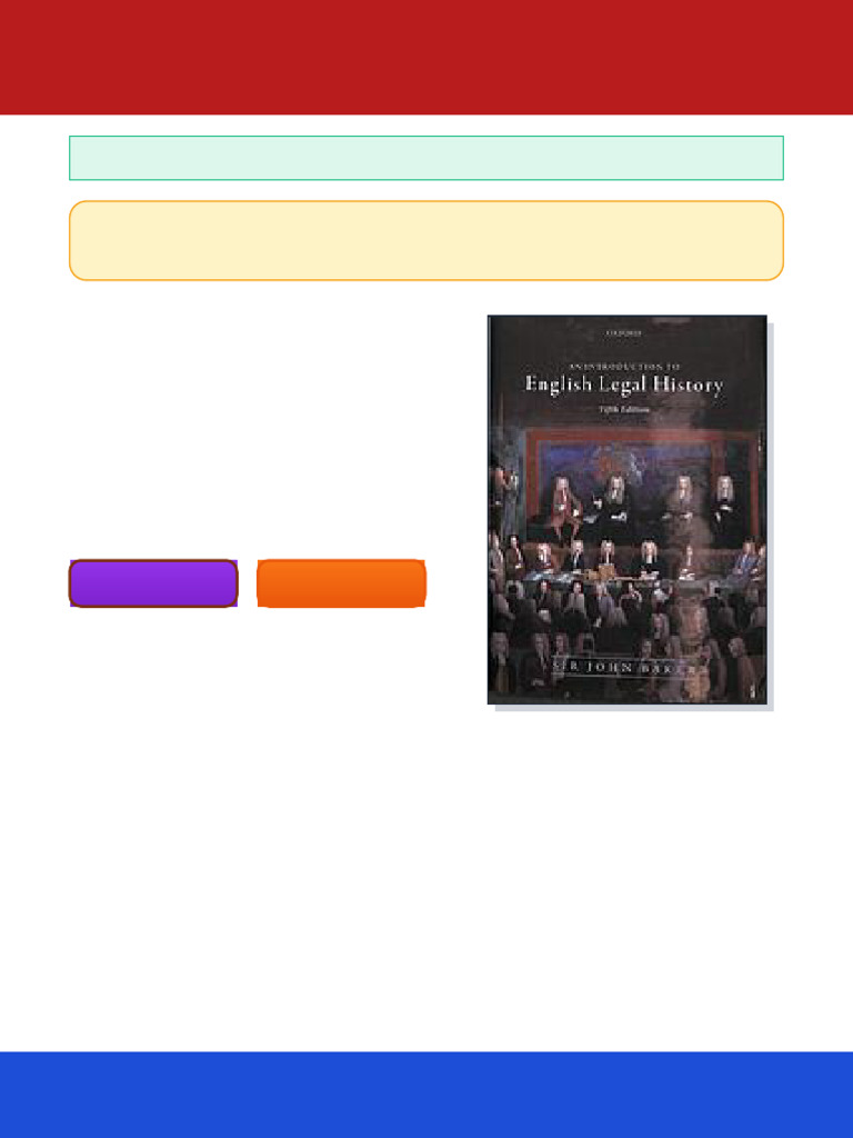 An Introduction to English Legal History 5th Edition John Baker ebook publishing edition | PDF ...