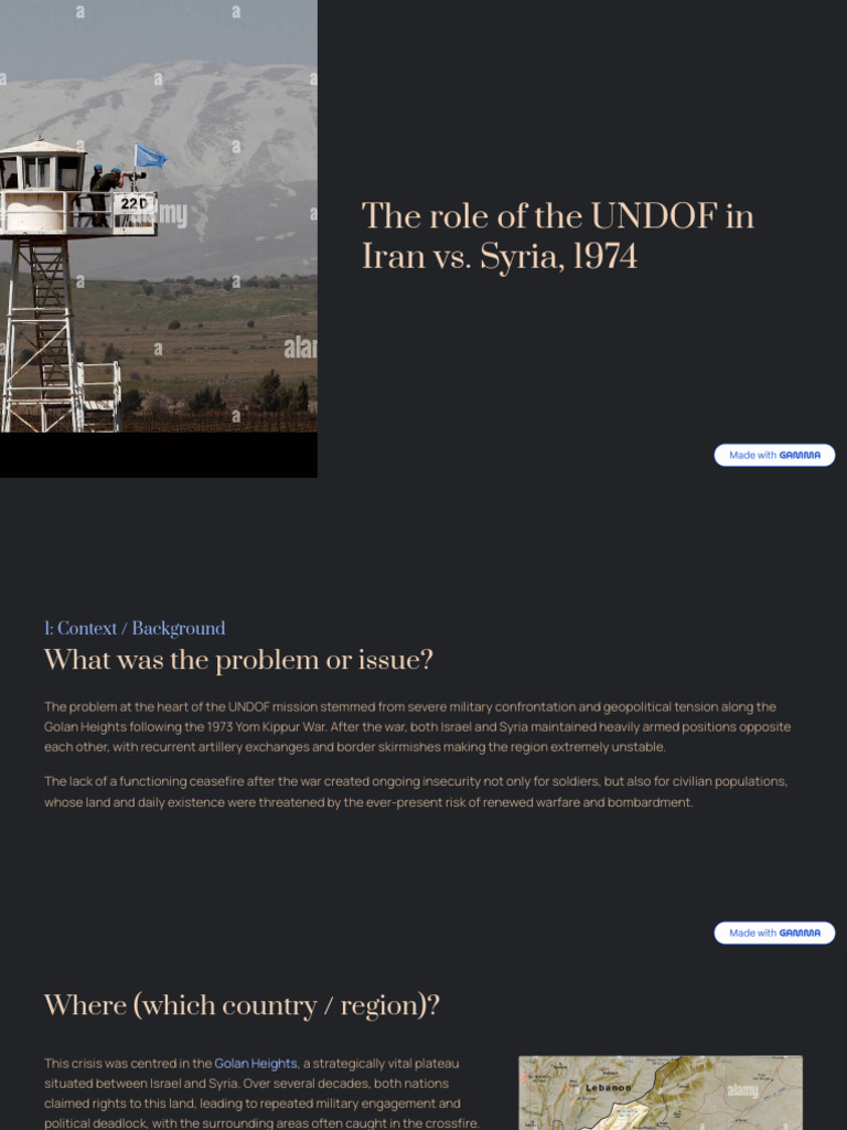 The Role of the UNDOF in Iran vs Syria 1974 | PDF | International Relations