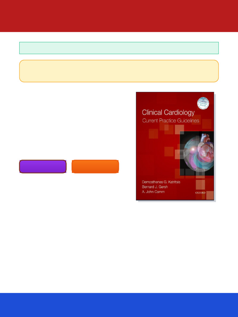 Clinical Cardiology Current Practice Guidelines 1st Edition by ...
