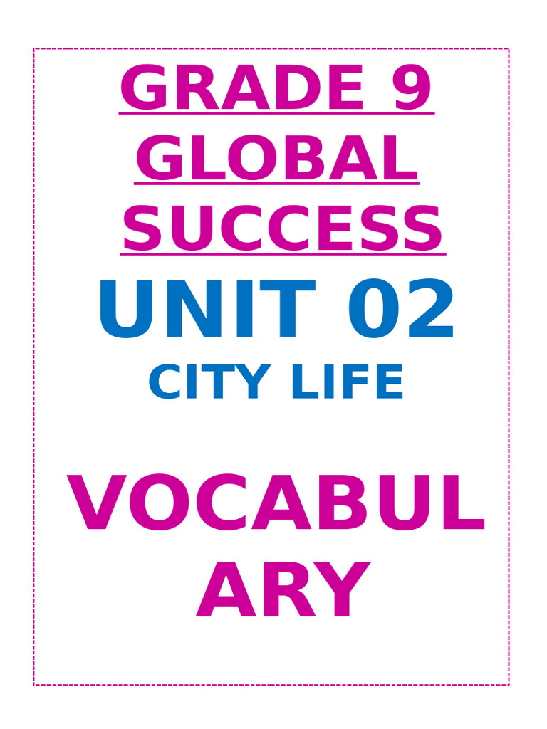Grade 9 Global Success Unit 02 Vocabulary Student | PDF