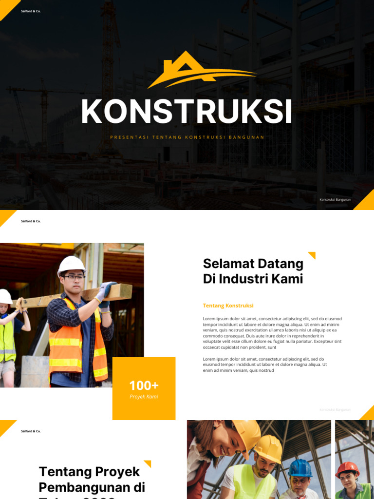 Kuning Modern Proyek Konstruksi Presentasi | PDF