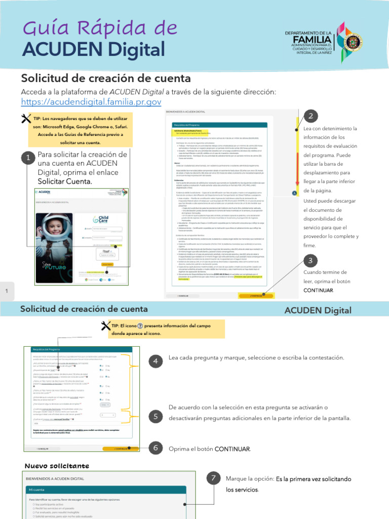 GuiaReferenciaRapida SolicitarCuenta | PDF | Red mundial | Internet y web