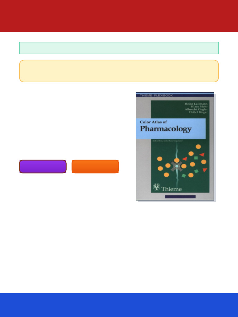 Color Atlas of Pharmacology 1st Edition by Heinz LÃ¼llmann, Albrecht ...