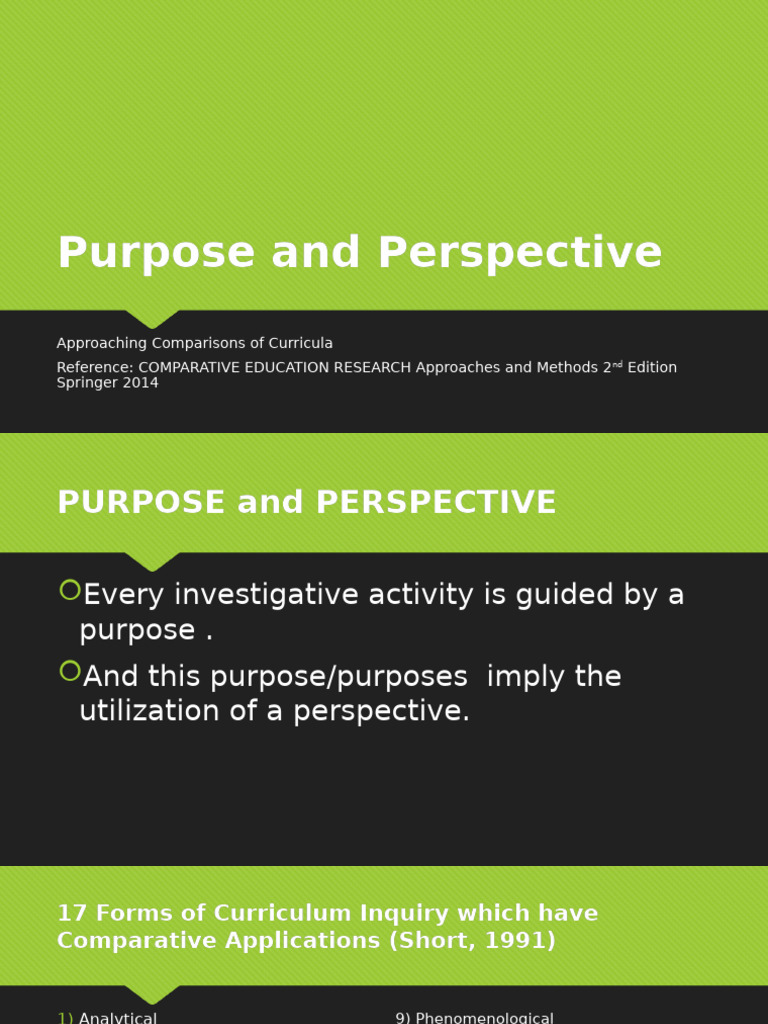 Comparative Curriculum Inquiry Methods | PDF
