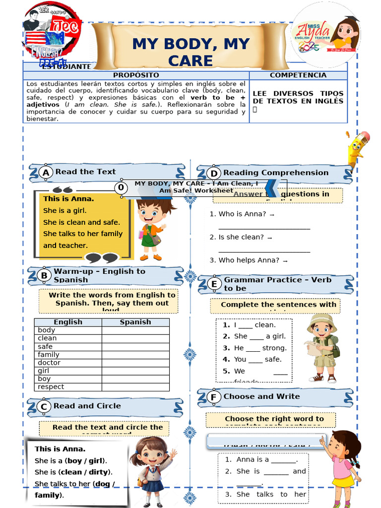My Body, My Care: English Worksheet | PDF | Languages | Foreign ...