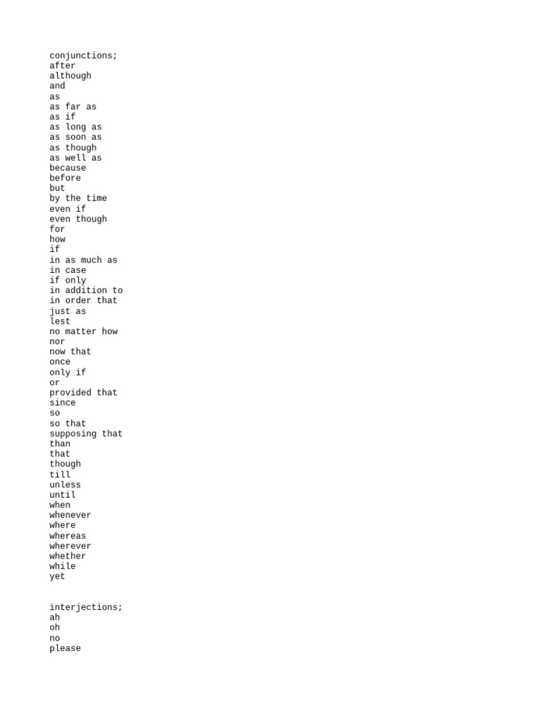 Conjunctions and Interjections | PDF