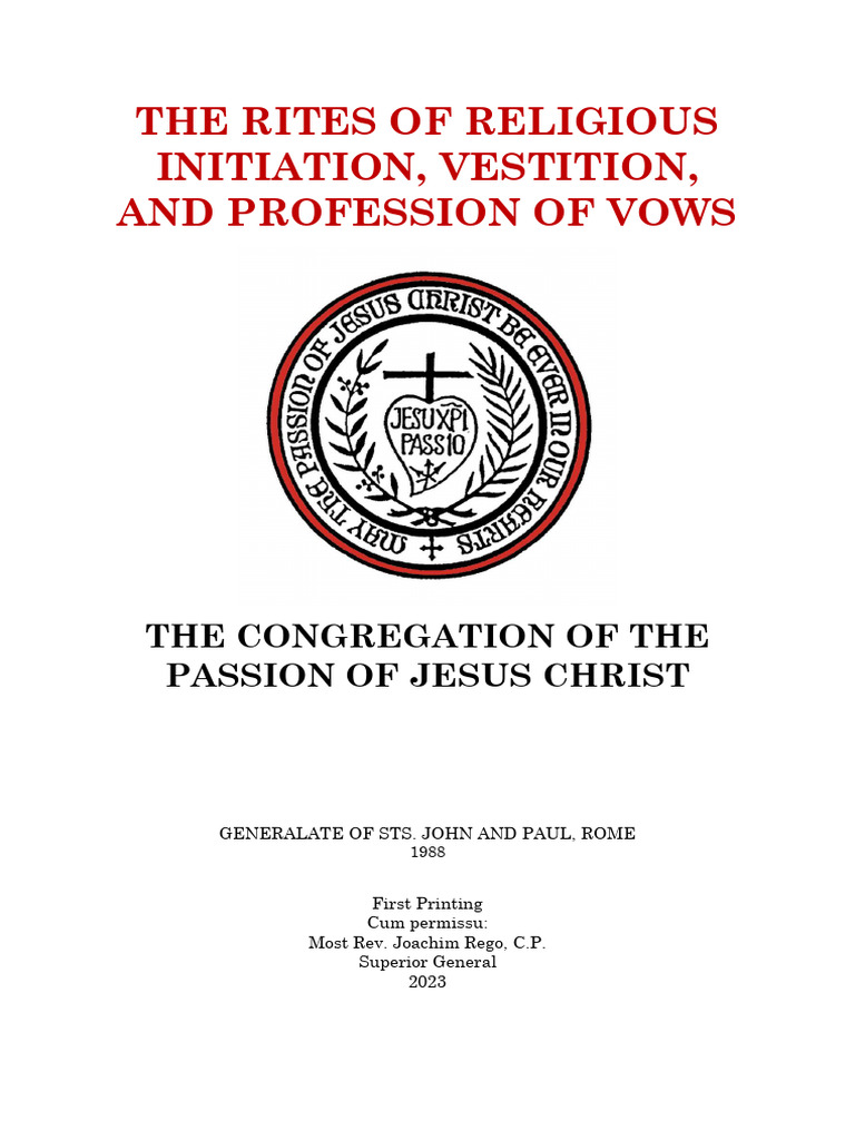 The Rites of Religious Initiation | PDF | Mass (Liturgy) | Eucharist