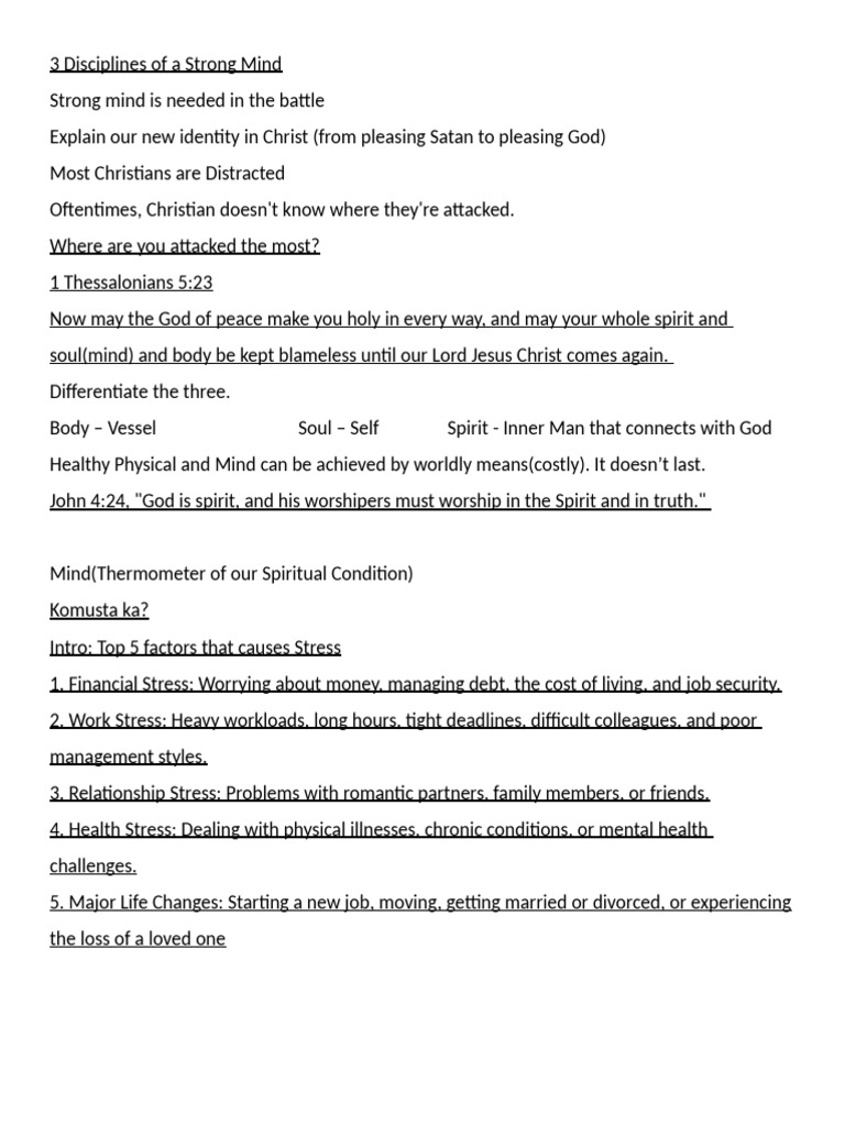 3 Disciplines For A Strong Mind | PDF | Cost Of Living