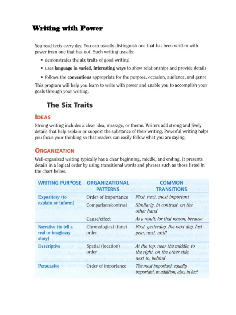 Writing With Power | PDF