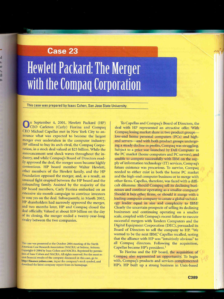 HP Compaq Merger | PDF