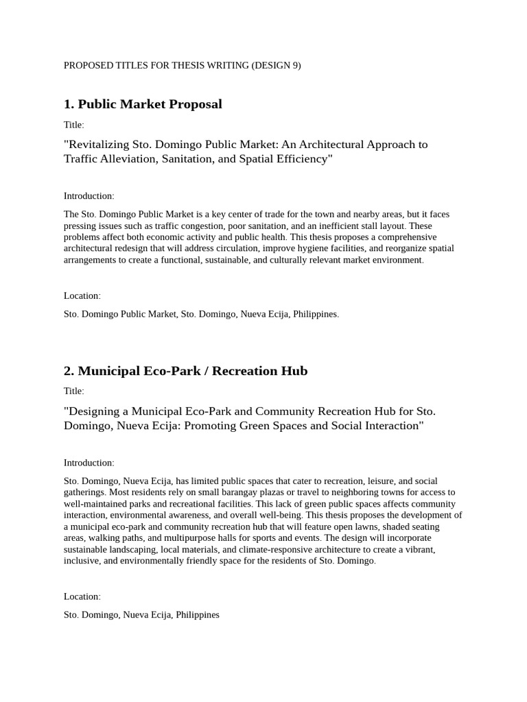 Thesis Proposals for Sto. Domingo Design | PDF | Flood | Waste