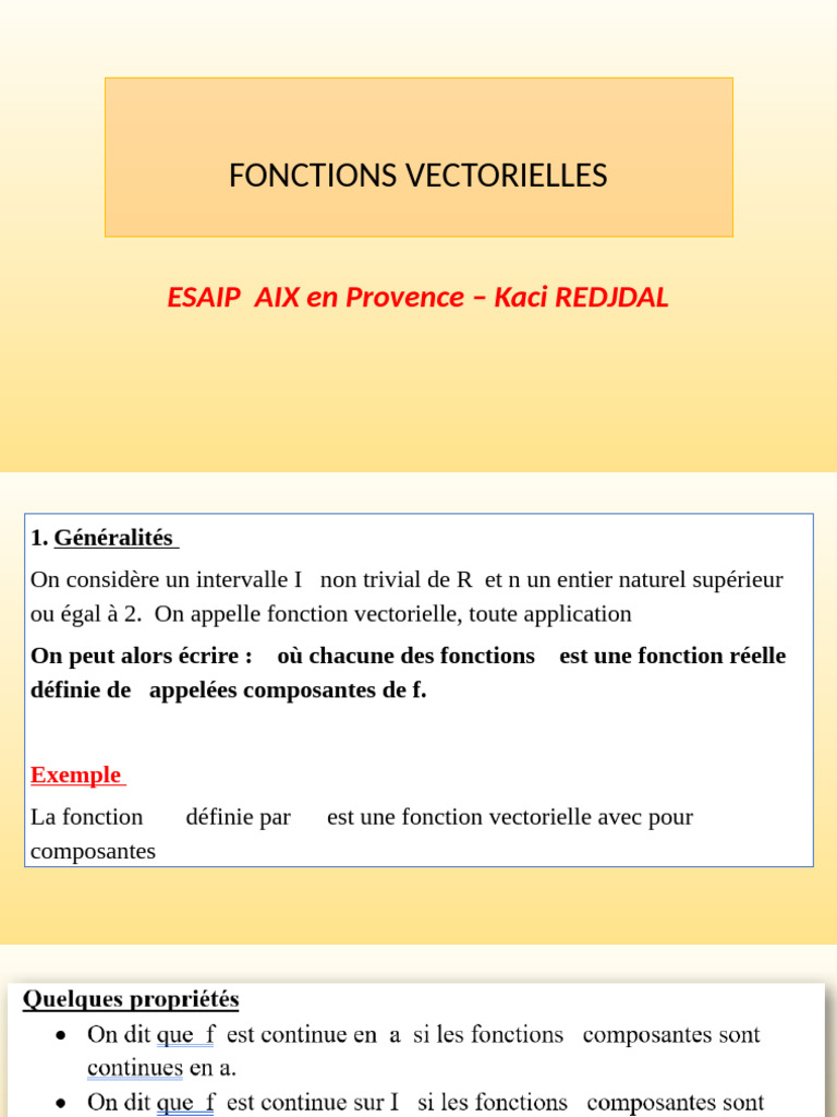 Introduction aux Fonctions Vectorielles | PDF