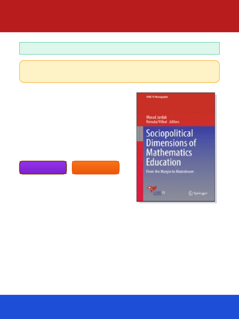 Sociopolitical Dimensions of Mathematics Education From The Margin To ...