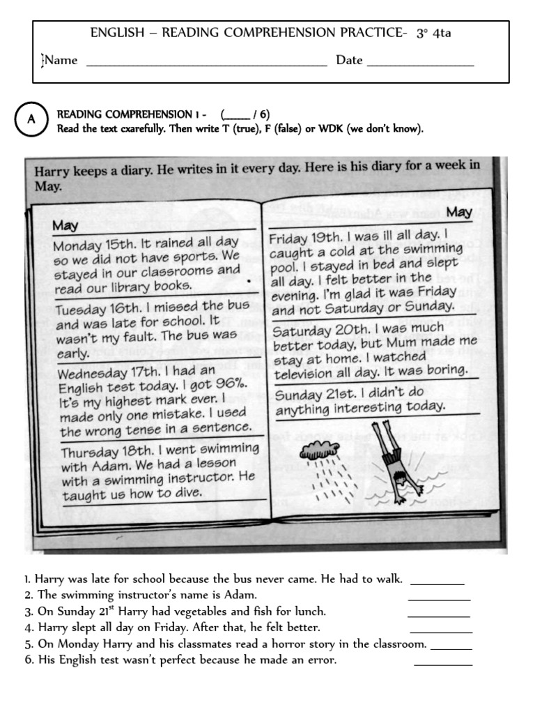 Reading Comprehension Practice Test | PDF