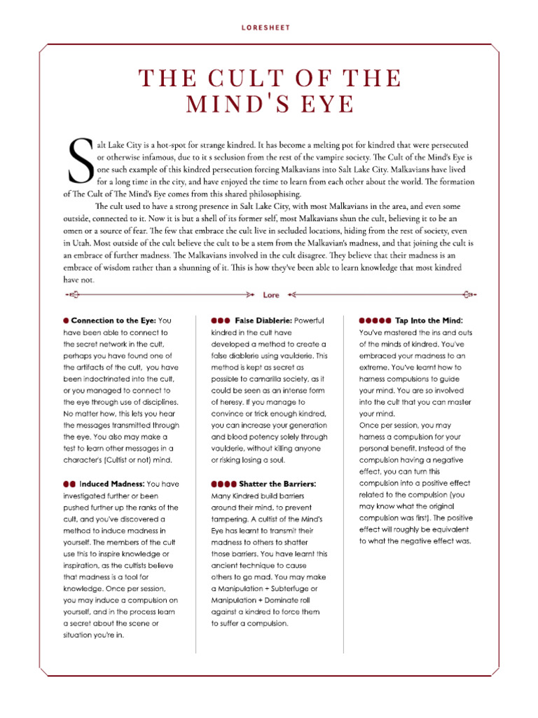 The Cult of The Mind | PDF