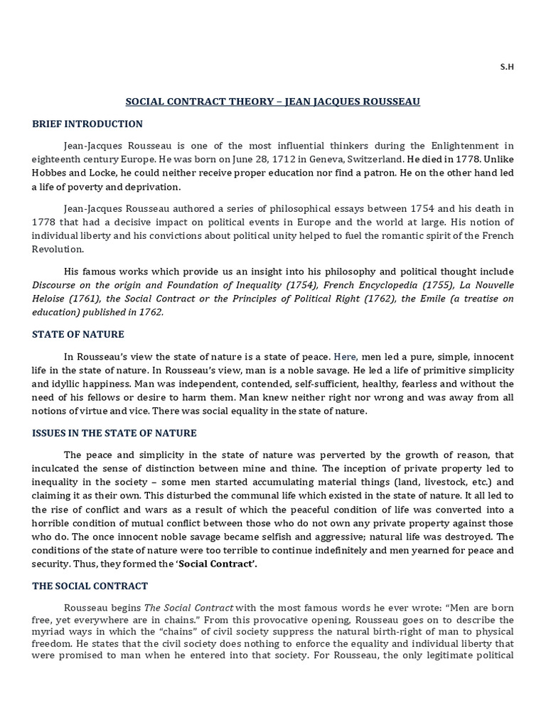 Rousseau's Social Contract Explained | PDF | Social Contract | Jean ...