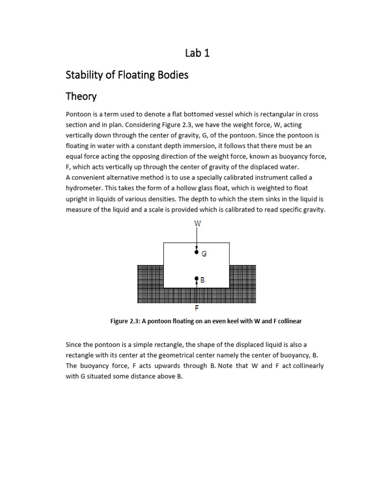 Lab 1 | PDF | Buoyancy | Physical Quantities