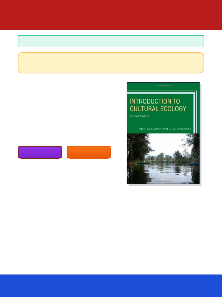 Introduction to Cultural Ecology Second Edition Mark Q. Sutton ebook ...