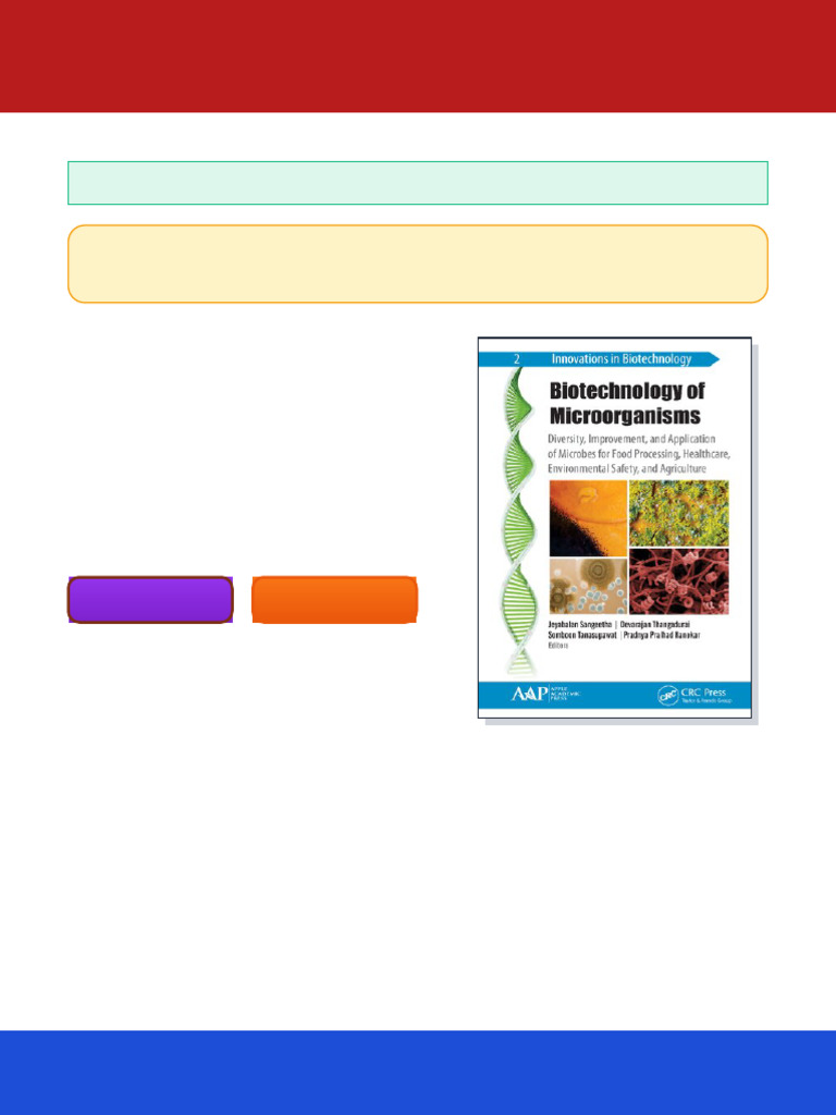 Biotechnology of Microorganisms Diversity Improvement and Application of Microbes for Food ...
