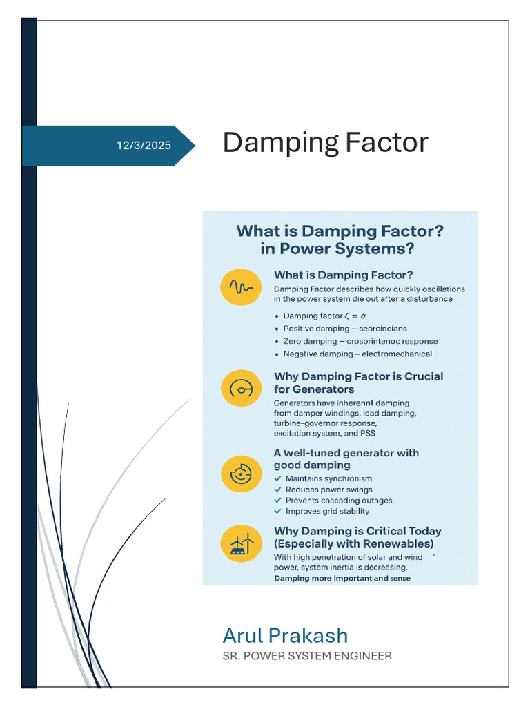 Understanding Damping Factor in Power Systems | PDF
