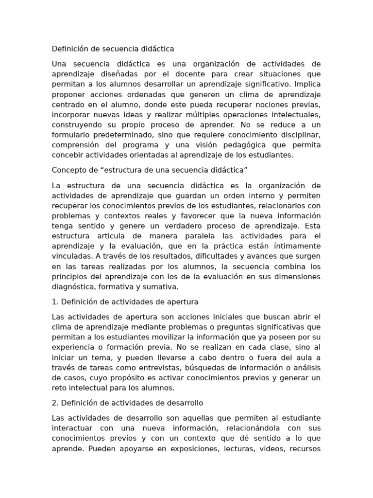 Guía sobre secuencia didáctica efectiva | PDF | Aprendizaje | Evaluación