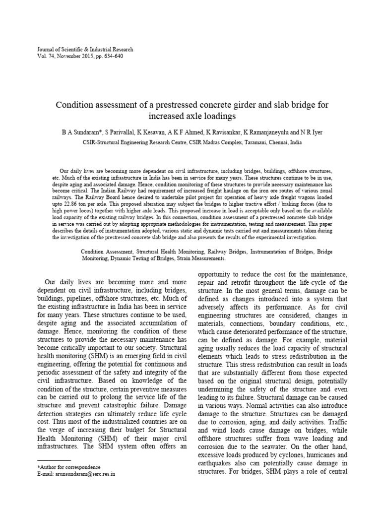 Condition Assessment of Railway Bridge | PDF | Bridge | Bending