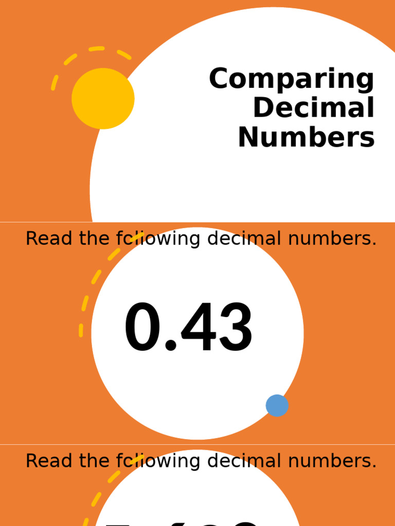 Comparing Decimal Numbers and Values | PDF