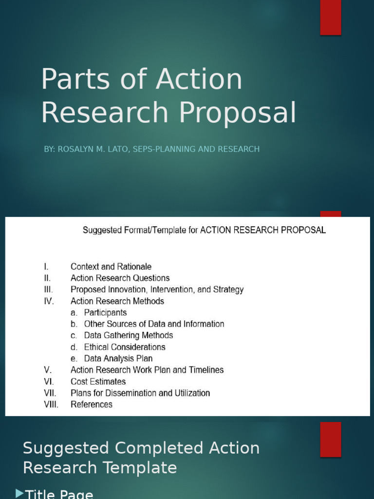 Parts of Action Research Proposal | PDF
