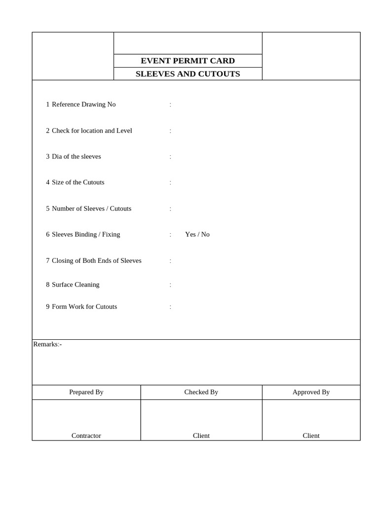 Event Permit Card Specifications | PDF