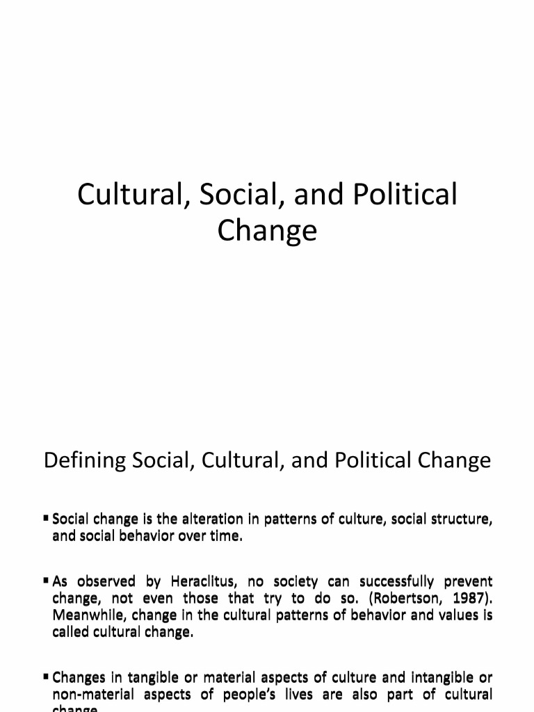 Culture Social Political Change | PDF