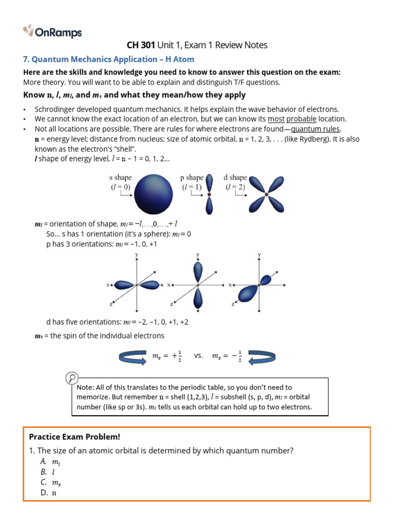 Quantum Mechanics & Electron Configurations | PDF | Electron ...
