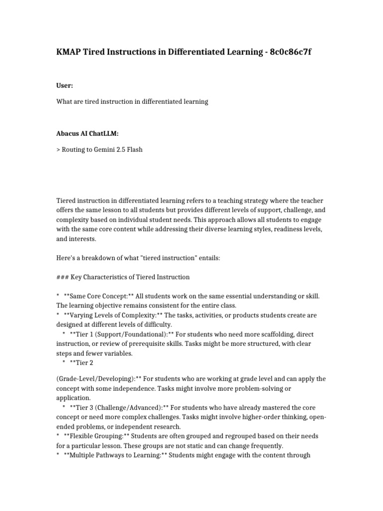 Tiered KMAP Instruction for Grade 12 | PDF | Learning | Cognition