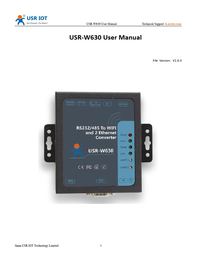 USR-W630 User Manual Guide | PDF | Computer Network | Port (Computer ...