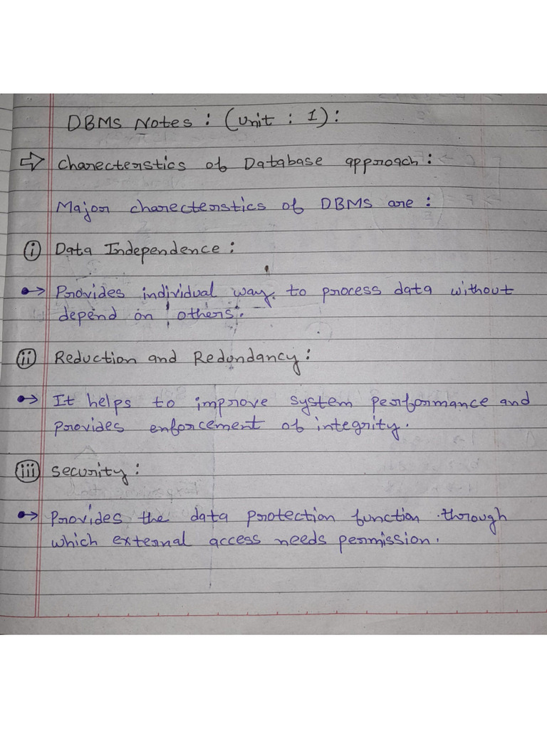 Bca Dbms Unit 1 Notes | PDF