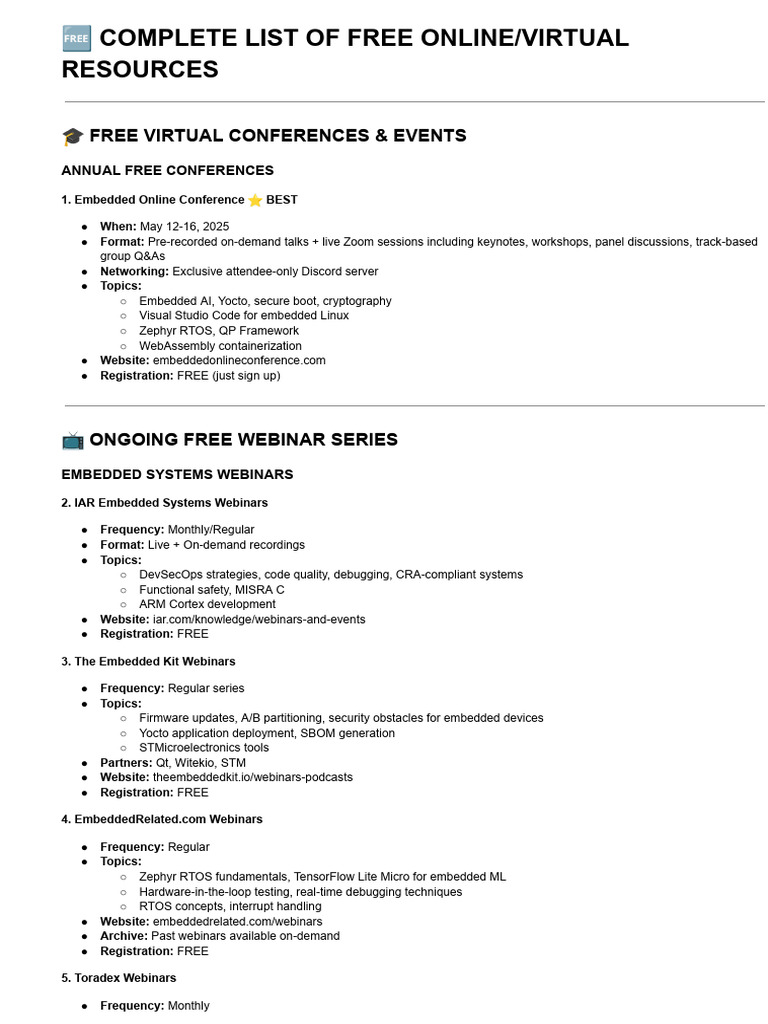 Free Online Resources for Embedded Systems | PDF | Embedded System ...