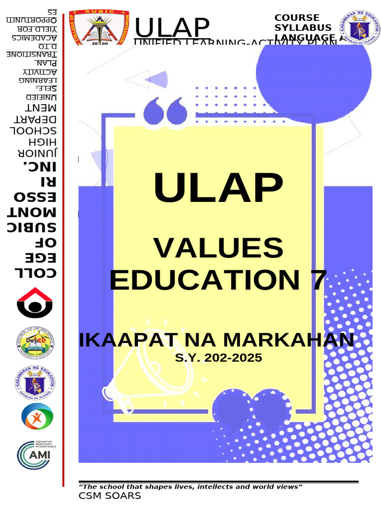 Values Education 7 Ulap 4th Quater | PDF
