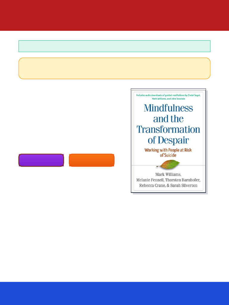 Mindfulness and The Transformation of Despair Working With People at ...