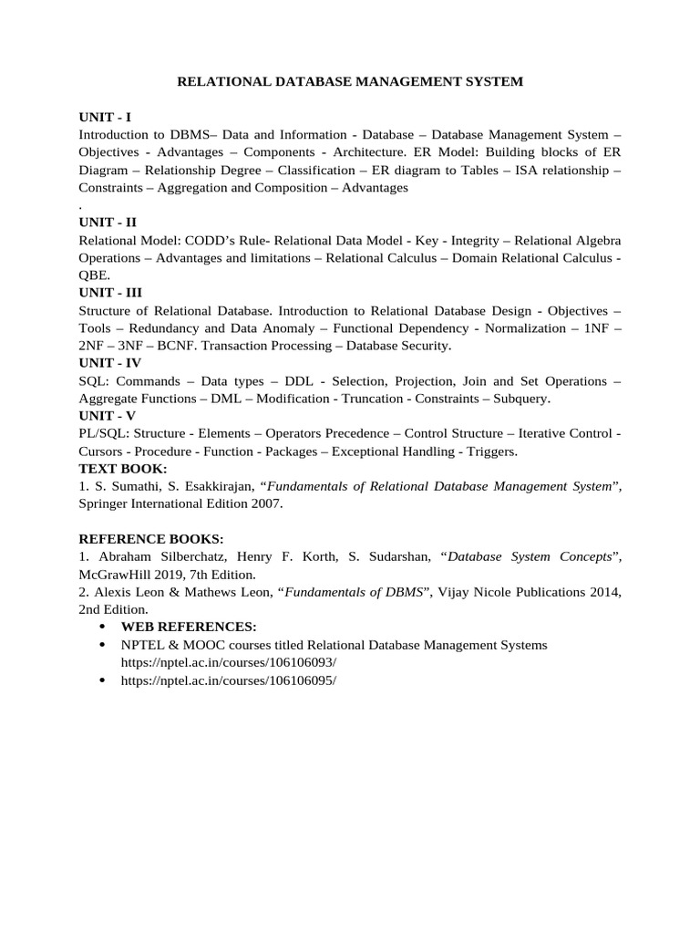 Rdbms Notes | PDF | Databases | Relational Database